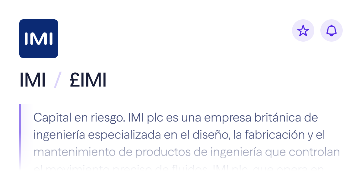 Compra acciones de IMI | Precio de £IMI | Lightyear