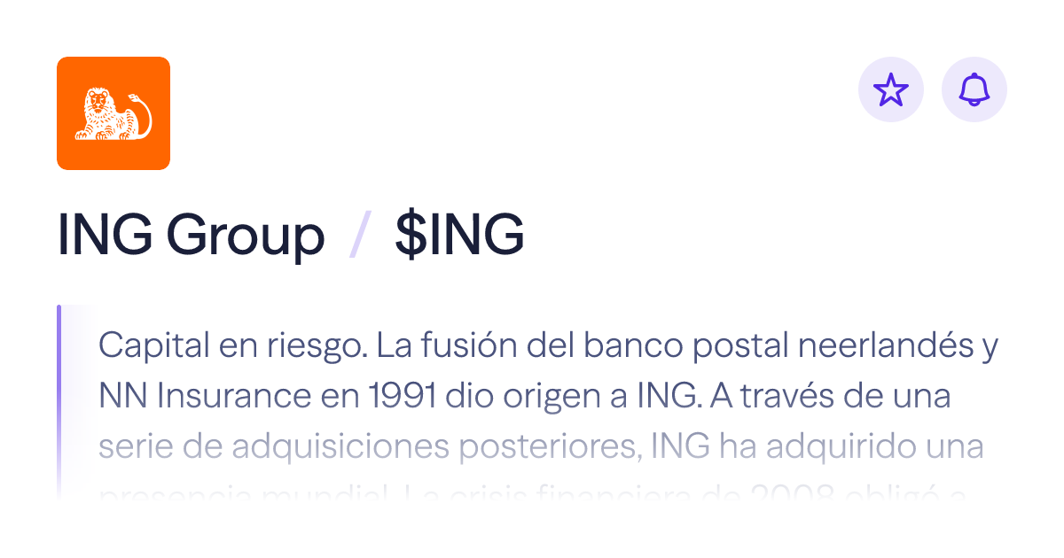 Compra acciones de ING Group | Precio de $ING | Lightyear