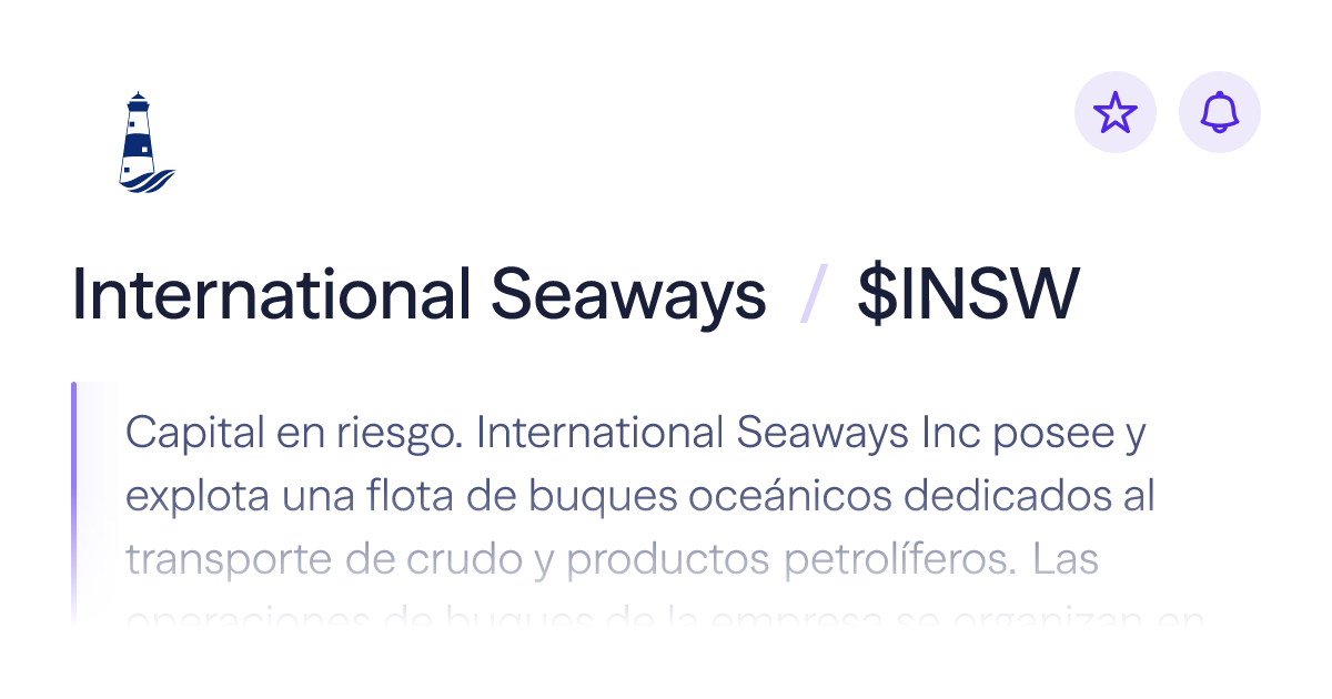 Compra acciones de International Seaways | Precio de $INSW | Lightyear