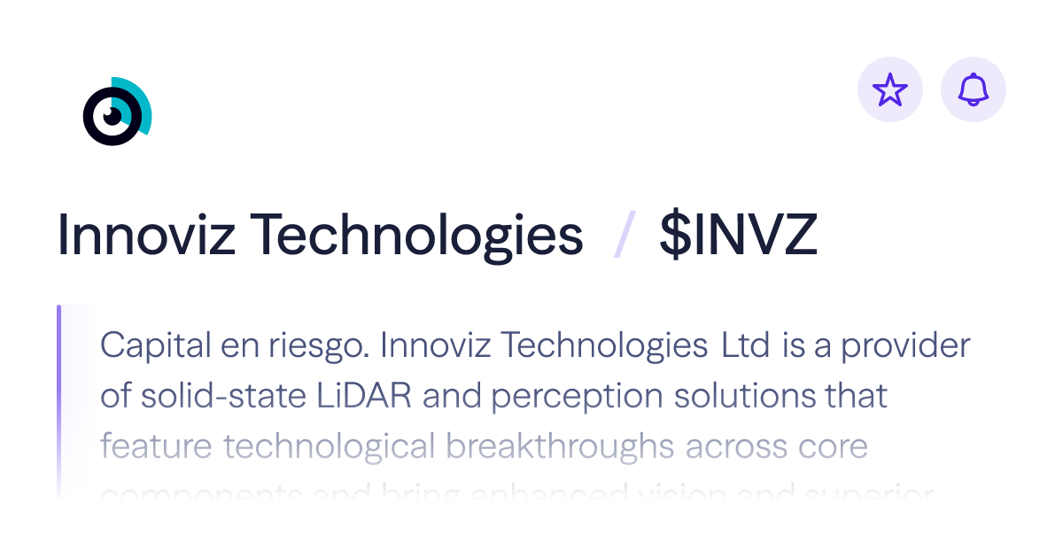 Compra acciones de Innoviz Technologies | Precio de $INVZ | Lightyear