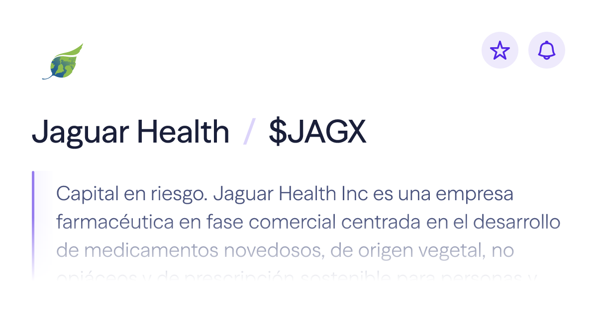 Compra acciones de Jaguar Health | Precio de $JAGX | Lightyear