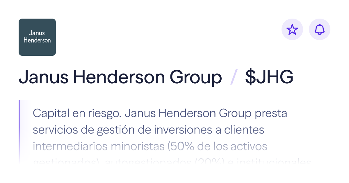 Compra acciones de Janus Henderson Group | Precio de $JHG | Lightyear