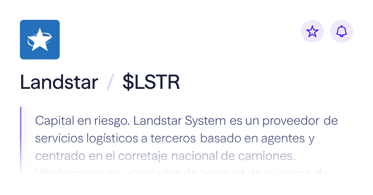 Compra acciones de Landstar | Precio de $LSTR | Lightyear