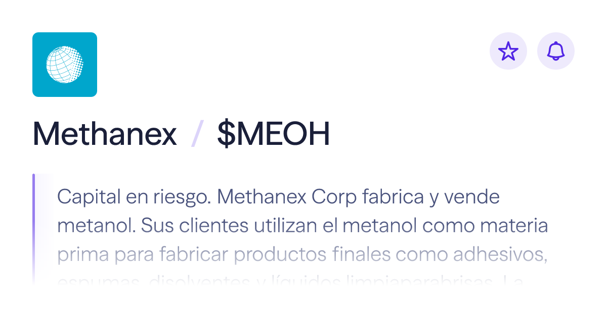 Compra acciones de Methanex | Precio de $MEOH | Lightyear
