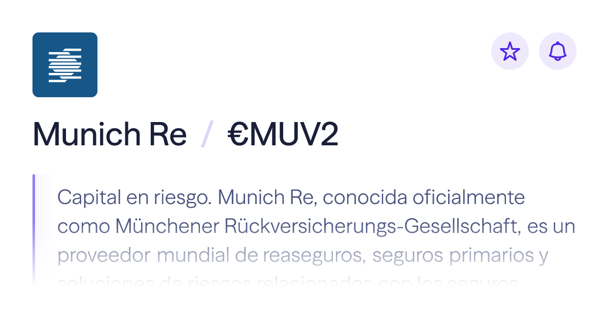 Compra acciones de Munich Re | Precio de €MUV2 | Lightyear