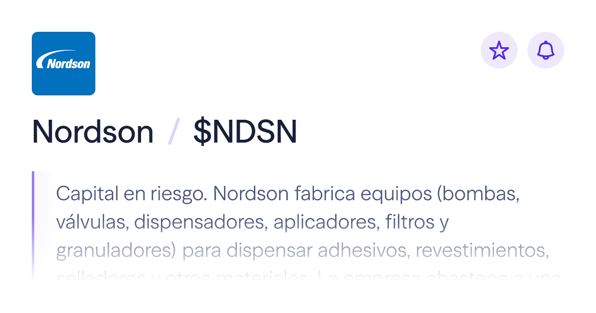 Compra acciones de Nordson | Precio de $NDSN | Lightyear