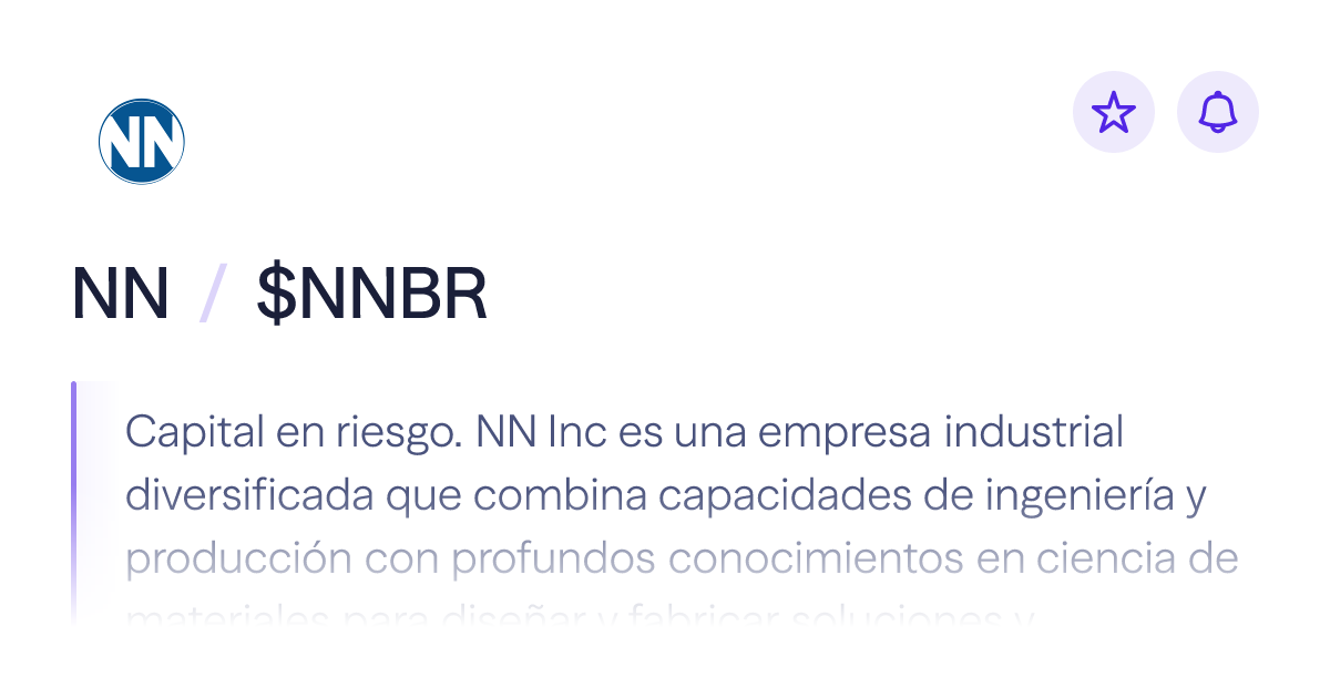 Compra acciones de NN | Precio de $NNBR | Lightyear