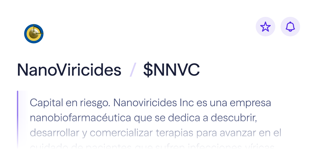 Compra acciones de NanoViricides | Precio de $NNVC | Lightyear
