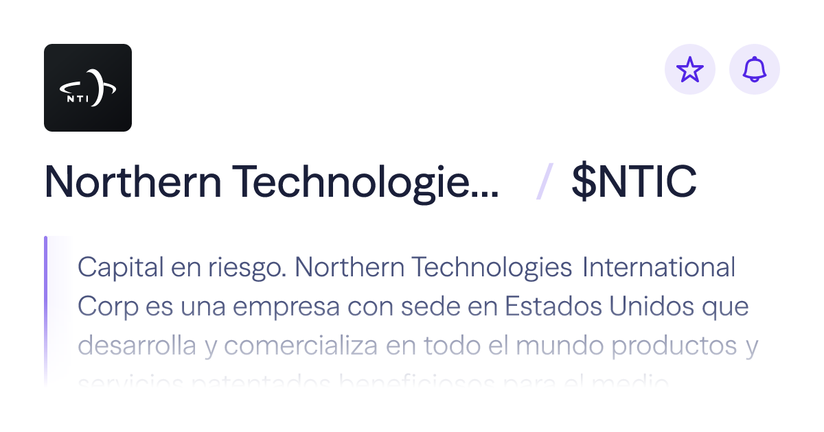 Compra acciones de Northern Technologies International | Precio de ...