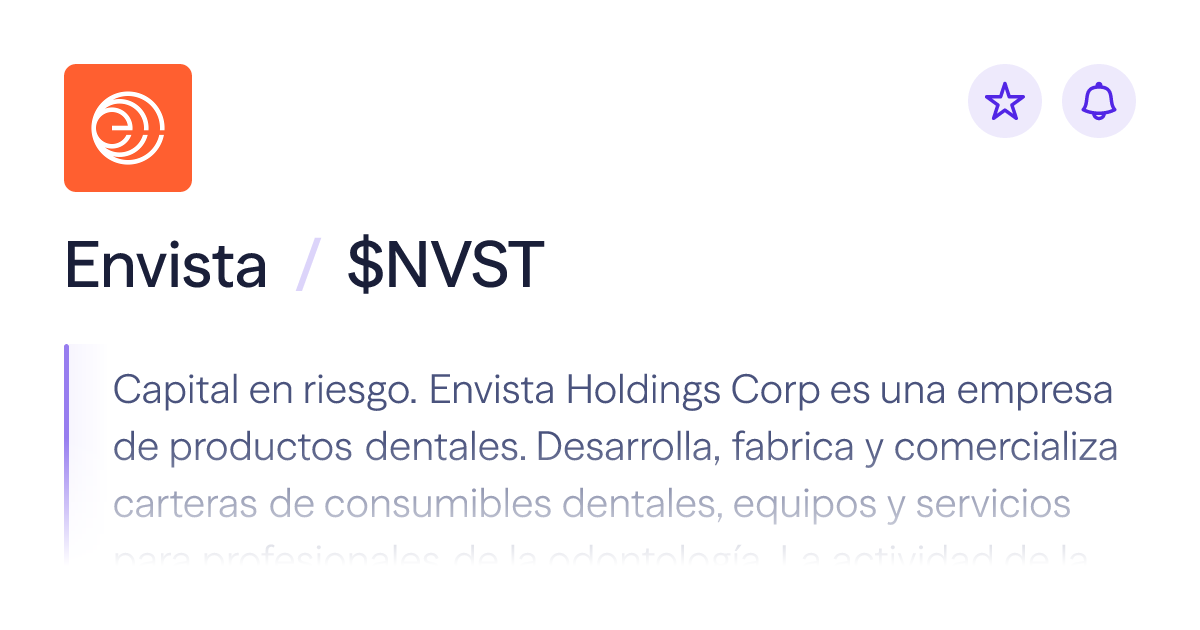 Compra acciones de Envista | Precio de $NVST | Lightyear