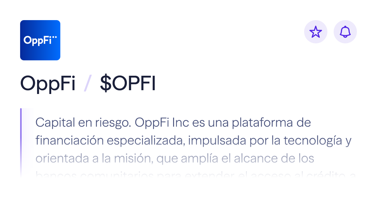 Compra acciones de OppFi | Precio de $OPFI | Lightyear