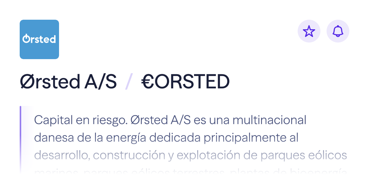 Compra acciones de Ørsted A/S | Precio de €ORSTED | Lightyear