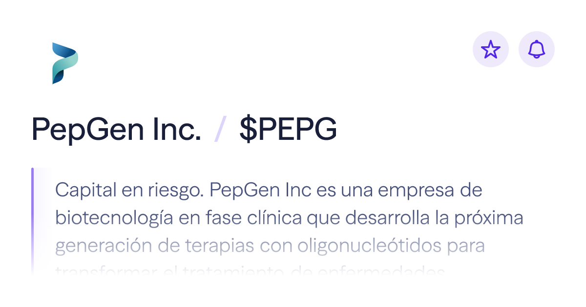 Compra acciones de PepGen Inc. | Precio de $PEPG | Lightyear
