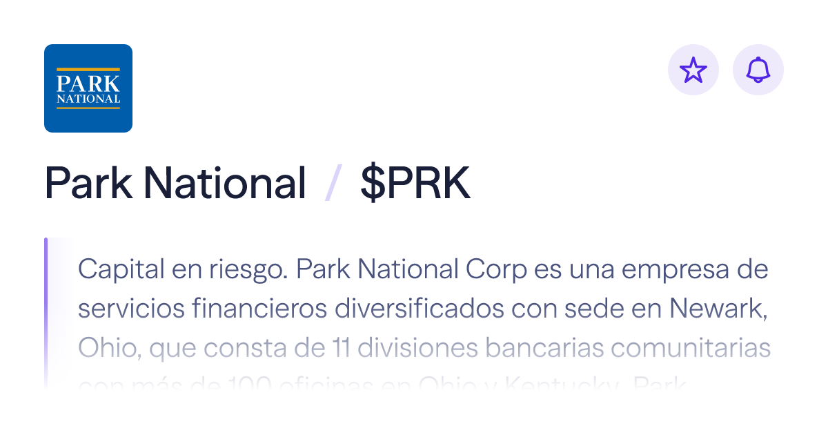 Compra acciones de Park National | Precio de $PRK | Lightyear