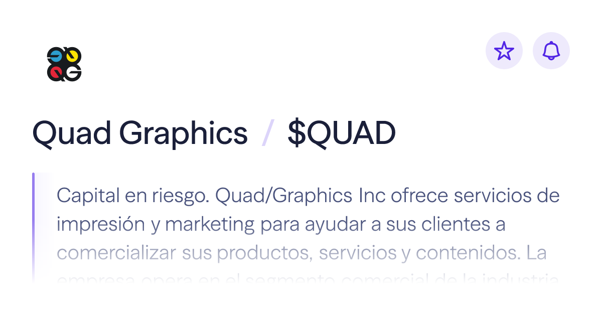 Compra acciones de Quad Graphics | Precio de $QUAD | Lightyear