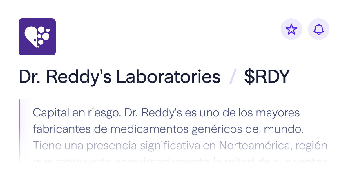 Compra acciones de Dr. Reddy's Laboratories | Precio de $RDY | Lightyear