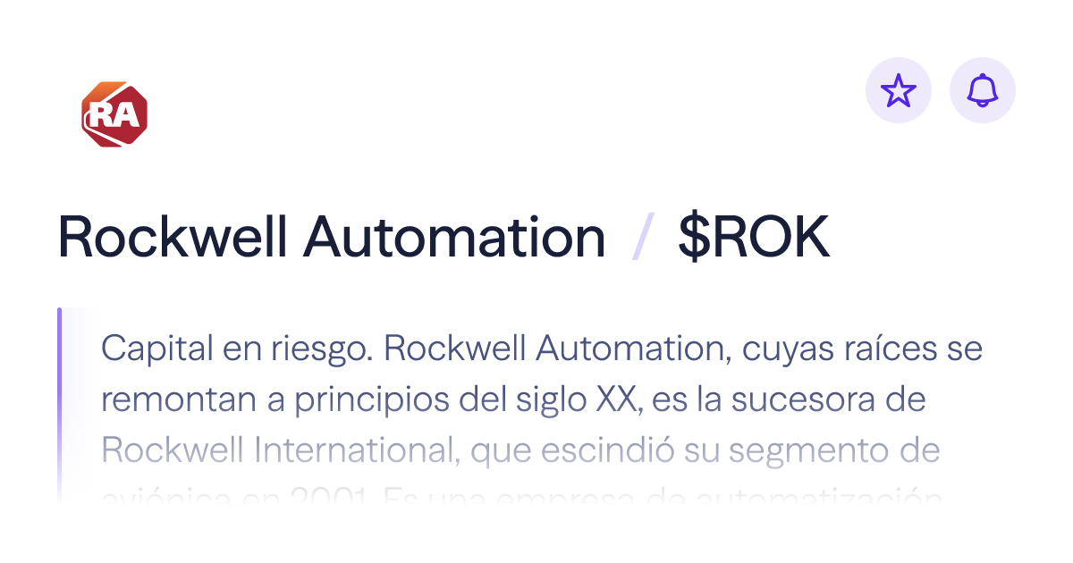 Compra acciones de Rockwell Automation | Precio de $ROK | Lightyear