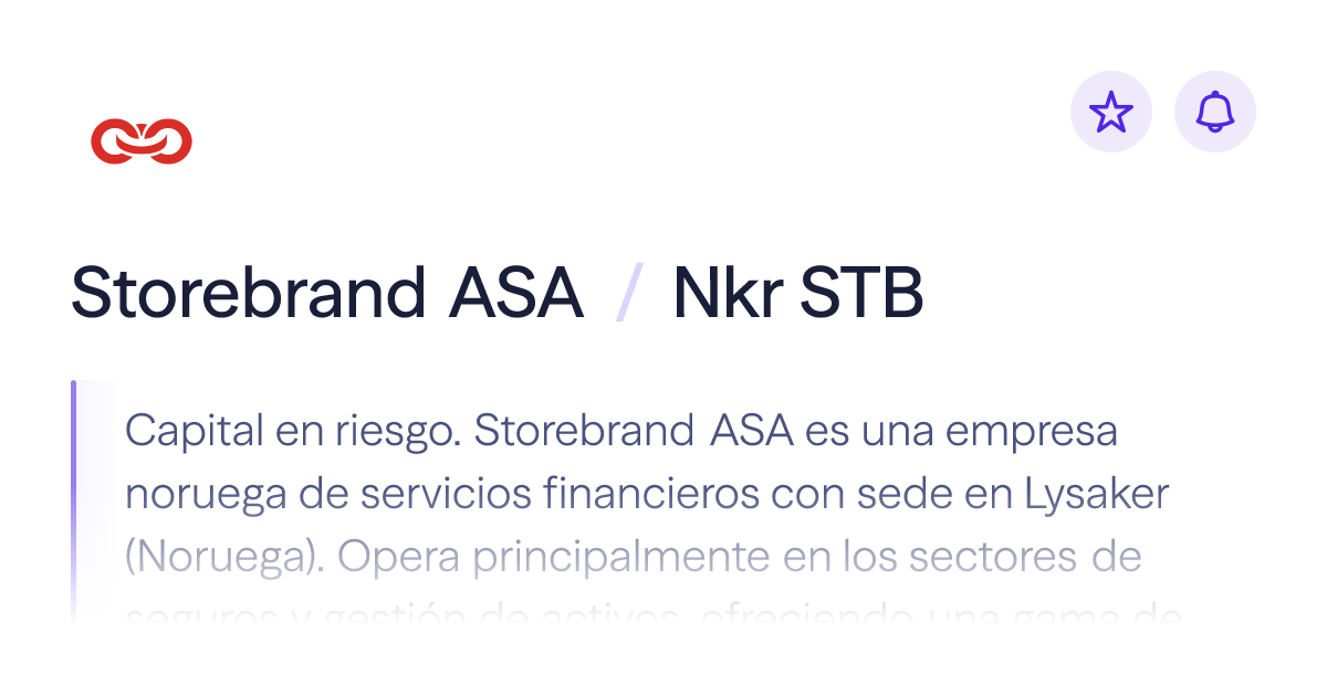 Compra acciones de Storebrand ASA | Precio de NkrSTB | Lightyear