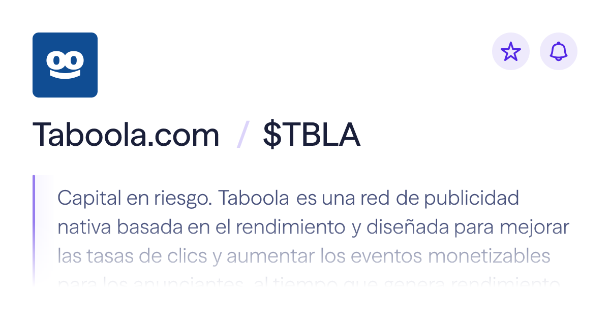 Compra acciones de Taboola.com | Precio de $TBLA | Lightyear