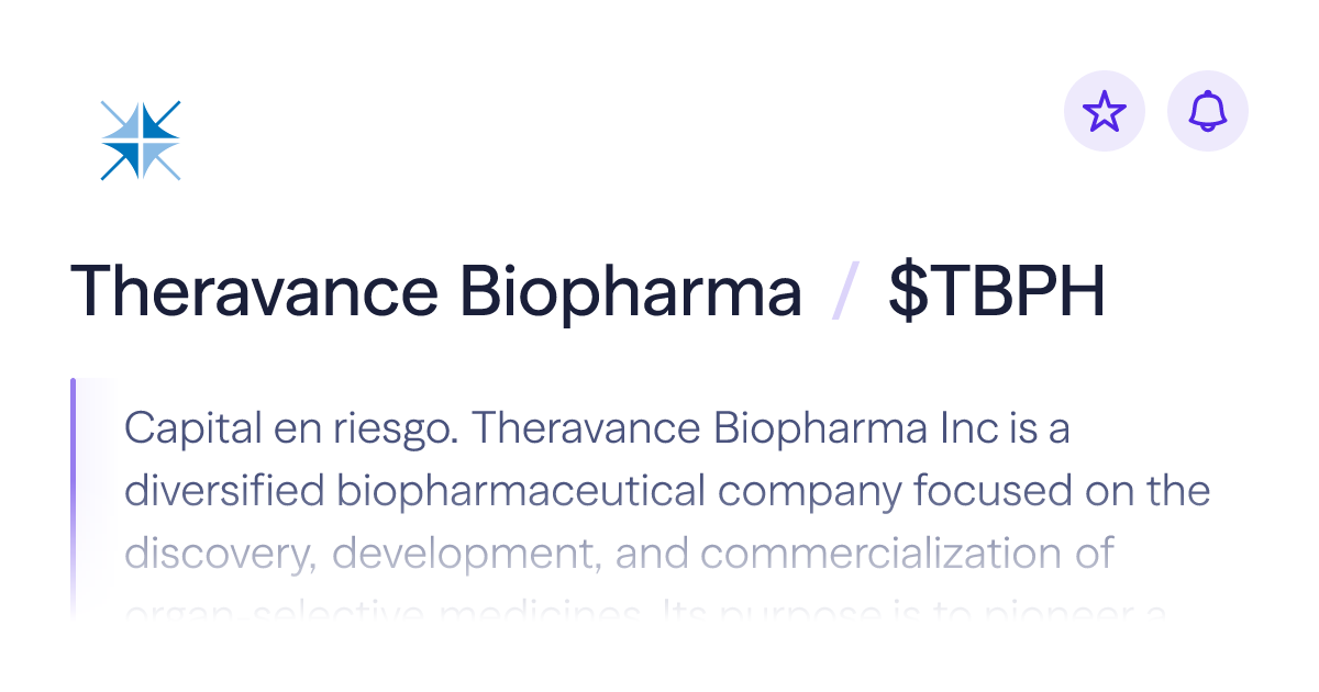 Compra acciones de Theravance Biopharma | Precio de $TBPH | Lightyear