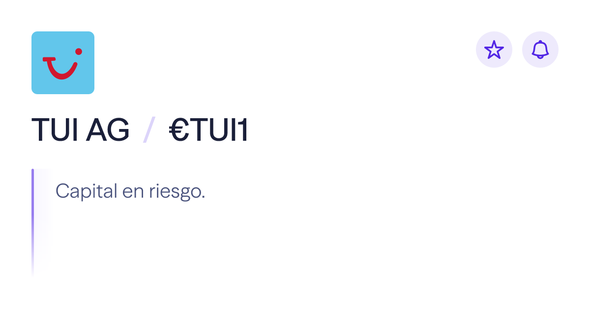 Compra acciones de TUI AG | Precio de €TUI1 | Lightyear