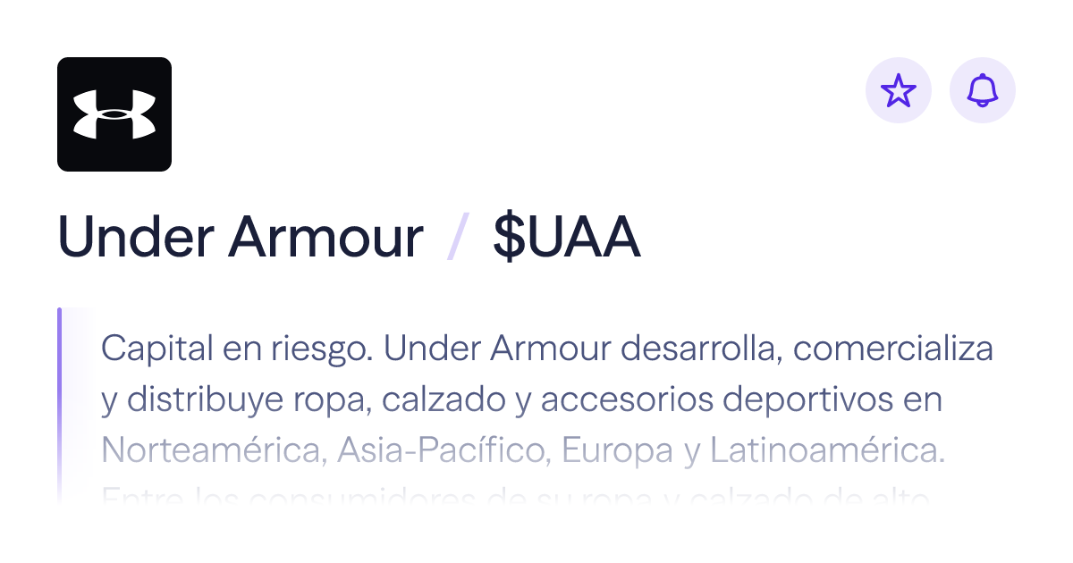 Compra acciones de Under Armour | Precio de $UAA | Lightyear