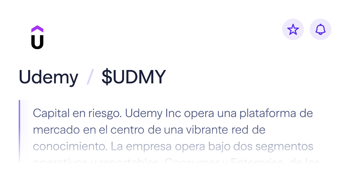 Compra acciones de Udemy | Precio de $UDMY | Lightyear