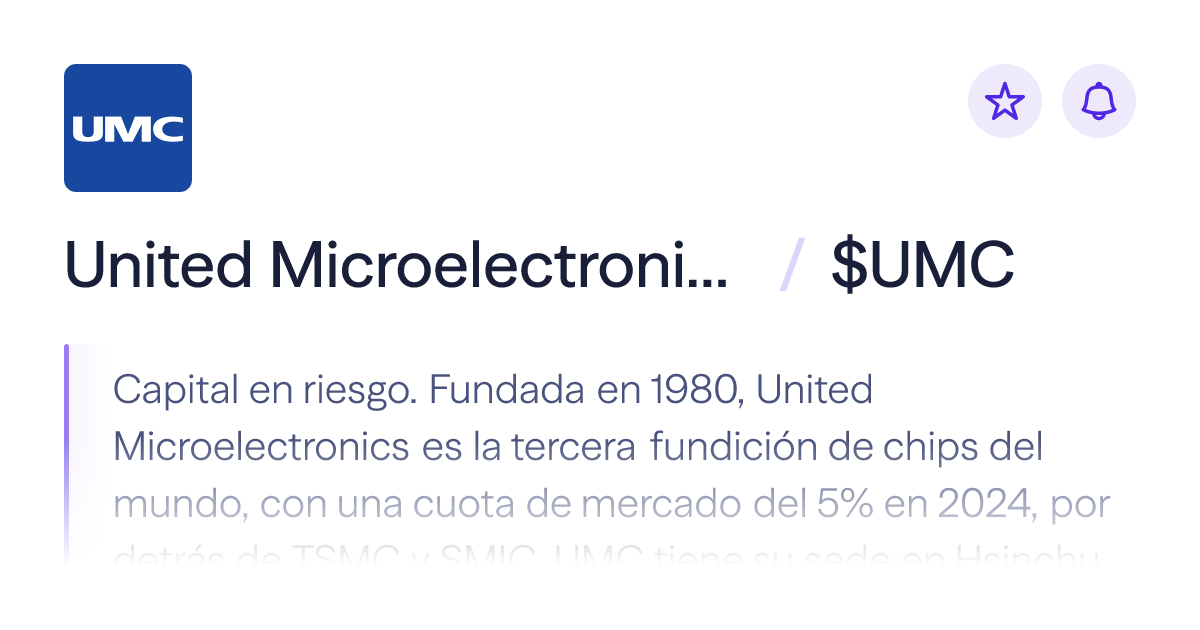 Compra acciones de United Microelectronics | Precio de $UMC | Lightyear