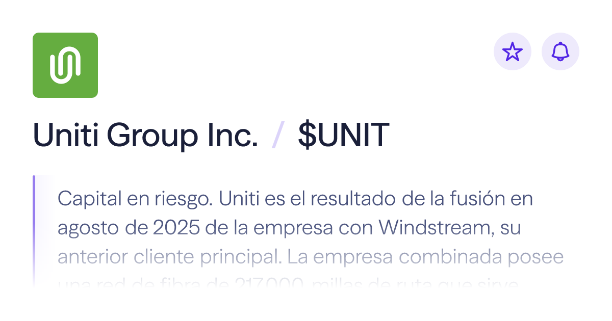 Compra acciones de Uniti Group Inc. | Precio de $UNIT | Lightyear
