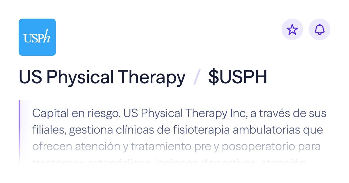 Compra acciones de US Physical Therapy | Precio de $USPH | Lightyear