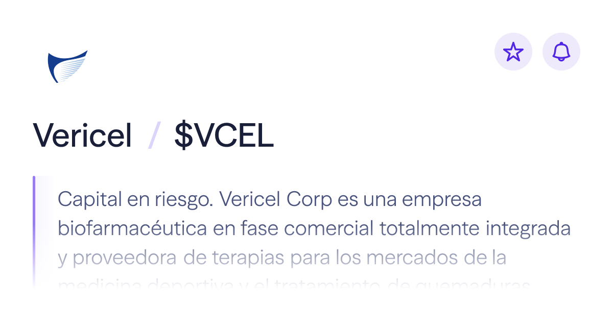 Compra acciones de Vericel | Precio de $VCEL | Lightyear