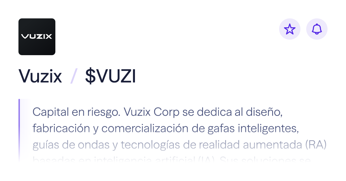 Compra acciones de Vuzix | Precio de $VUZI | Lightyear