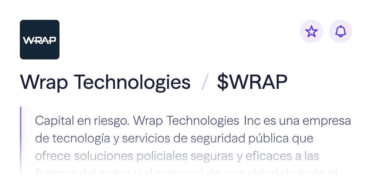 Compra acciones de Wrap Technologies | Precio de $WRAP | Lightyear