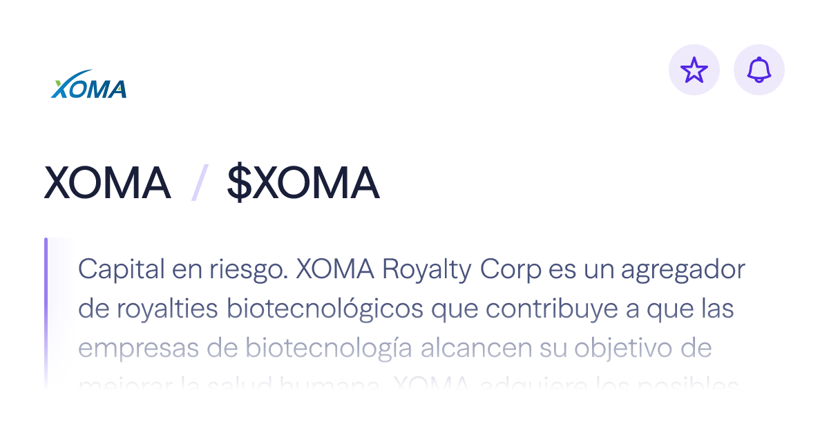 Compra acciones de XOMA | Precio de $XOMA | Lightyear