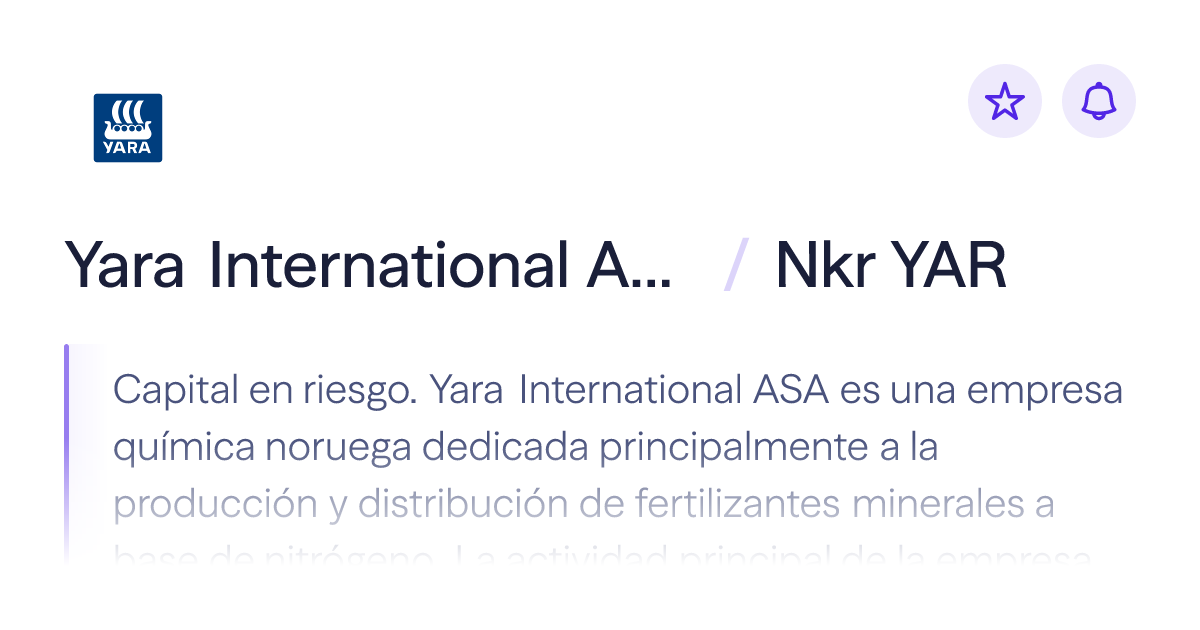 Compra acciones de Yara International ASA | Precio de NkrYAR | Lightyear