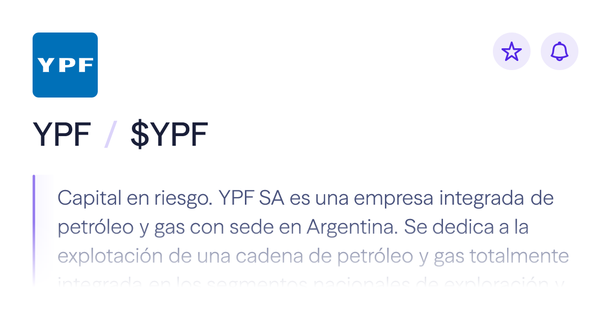 Compra acciones de YPF | Precio de $YPF | Lightyear