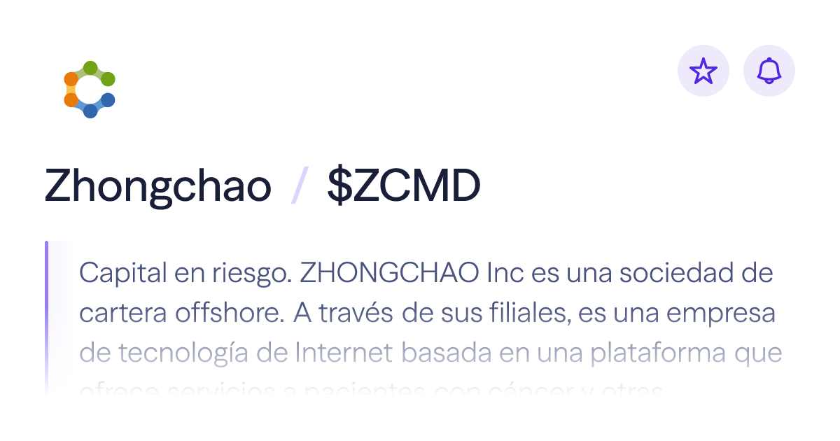 Compra acciones de Zhongchao Inc. | Precio de $ZCMD | Lightyear