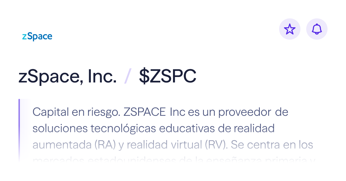 Compra acciones de zSpace, Inc. | Precio de $ZSPC | Lightyear