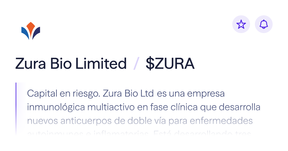 Compra acciones de Zura Bio Limited | Precio de $ZURA | Lightyear