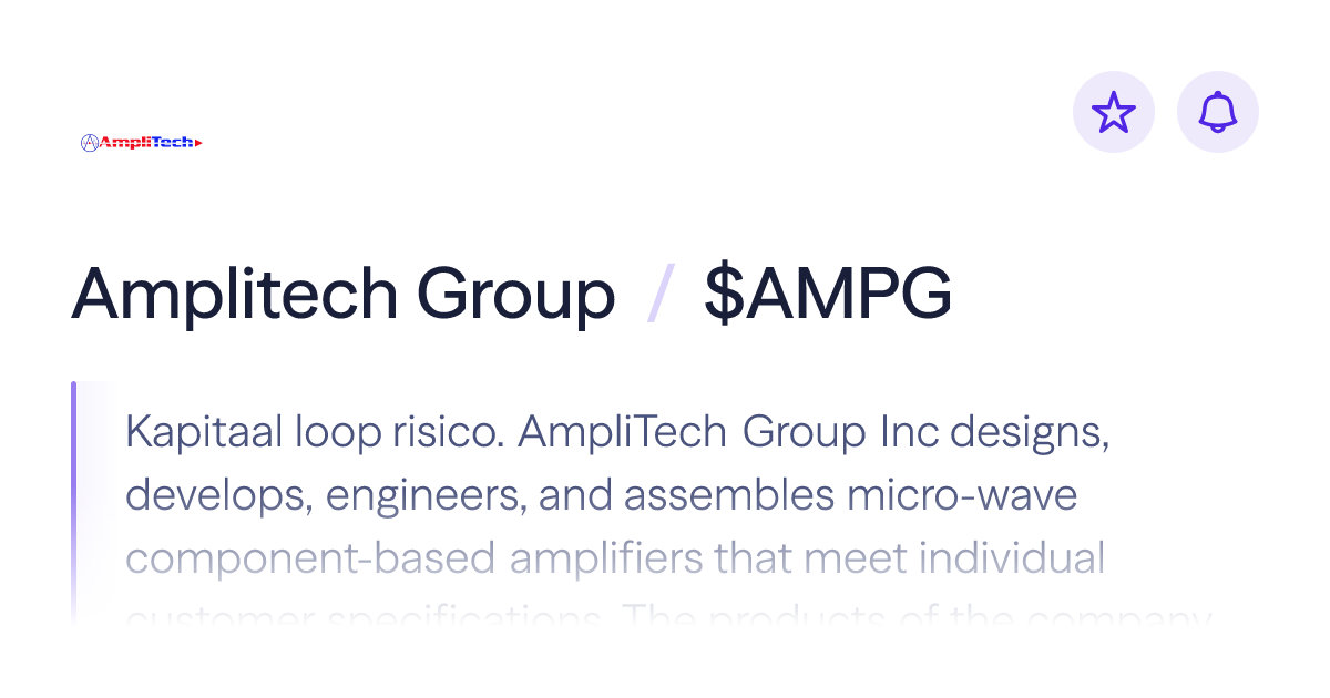 Het aandeel Amplitech Group kopen | koers: $AMPG | Lightyear