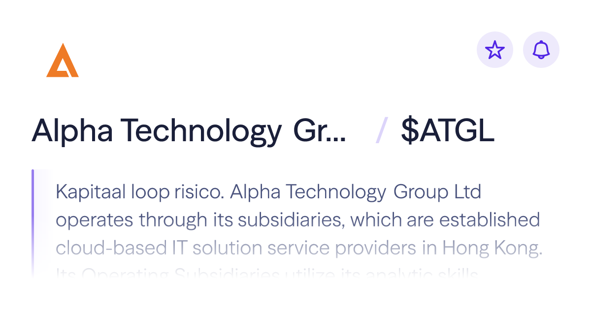 Het aandeel Alpha Technology Group Limited kopen | koers: $ATGL | Lightyear