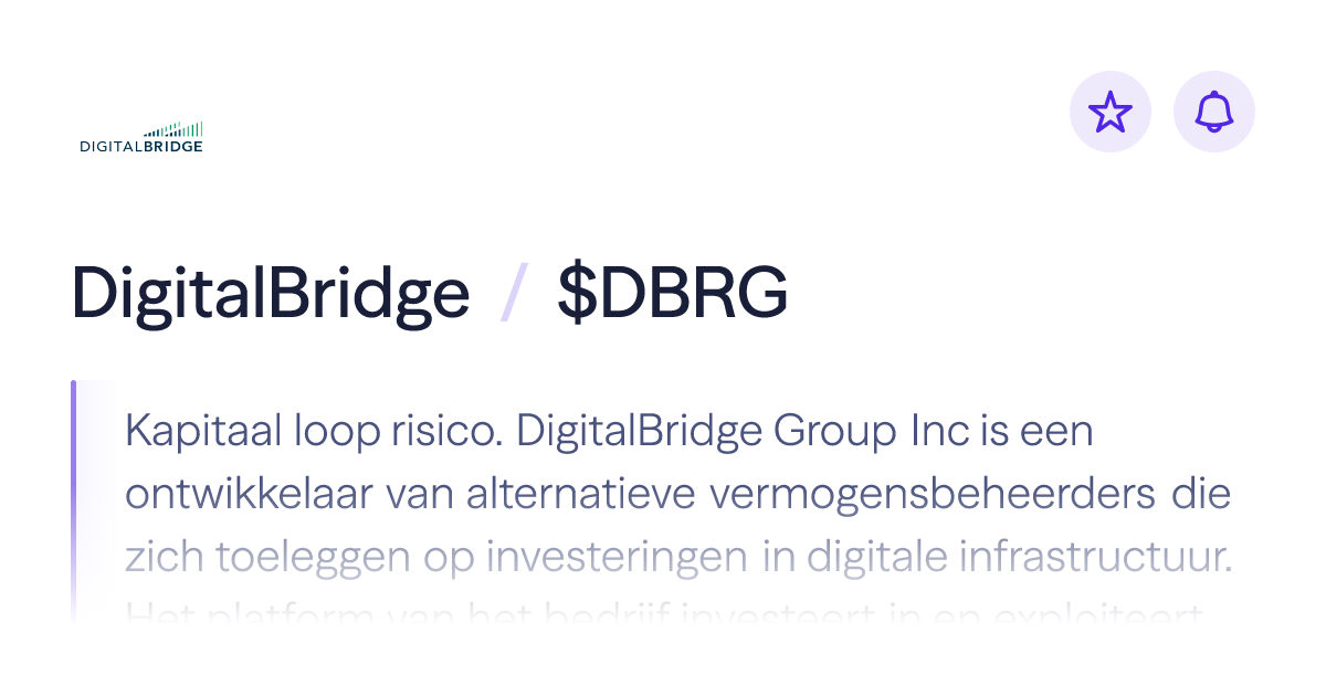 Het aandeel DigitalBridge kopen | koers: $DBRG | Lightyear