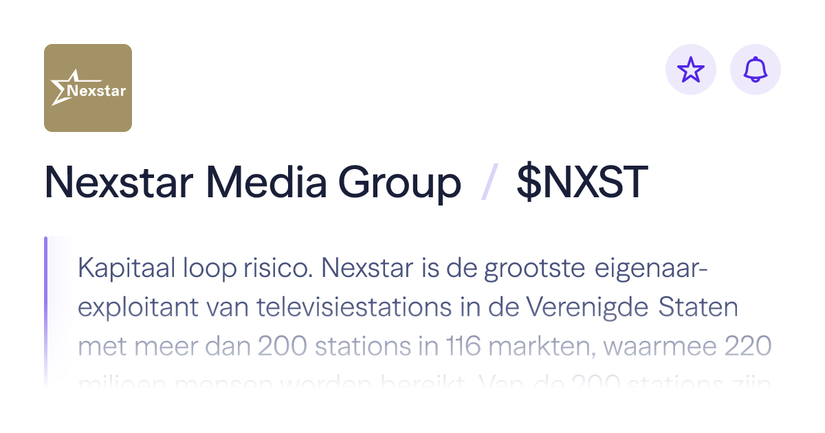 Het aandeel Nexstar Media Group kopen | koers: $NXST | Lightyear