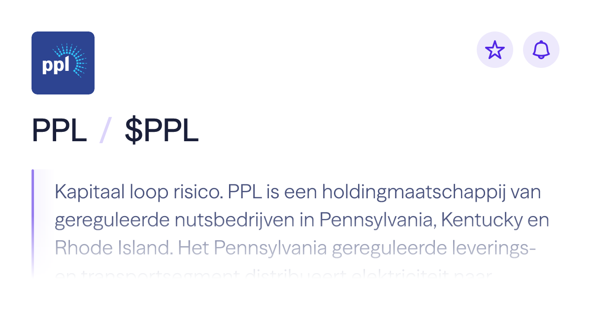 Het aandeel PPL kopen | koers: $PPL | Lightyear