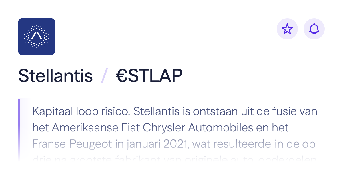 Het aandeel Stellantis kopen | koers: €STLAP | Lightyear