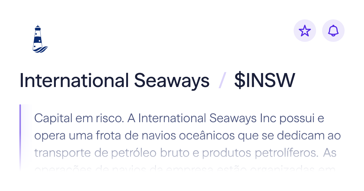 Compre ações International Seaways | Preço por ação $INSW | Lightyear